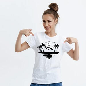 Dolphin Palm Tree Sunset SVG, INSTANT DOWNLOAD, Summer Svg, - Etsy