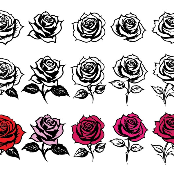 Rose Svg - Etsy