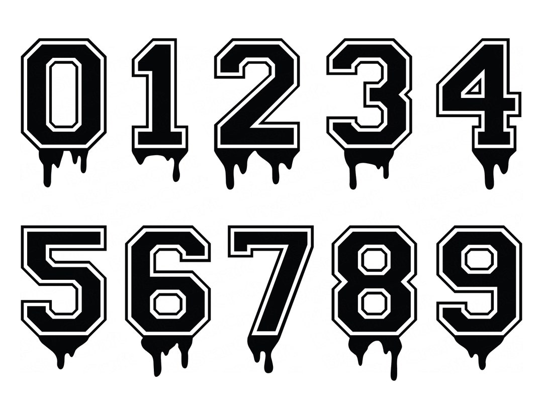 Sport Dripping Number SVG, SPORT Numbers SVG, Dripping Numbers Svg ...