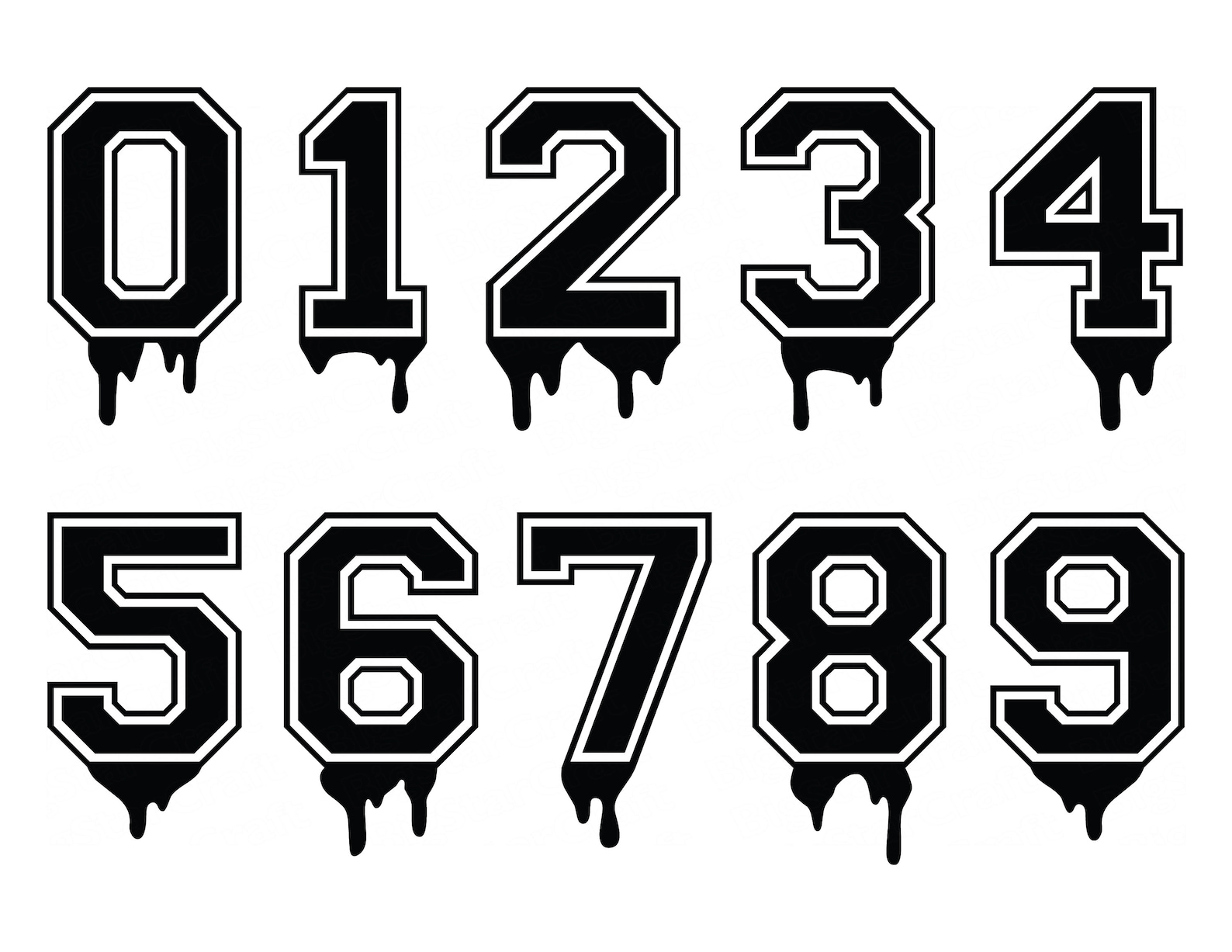 Sport Dripping Number SVG SPORT Numbers SVG Dripping Numbers - Etsy