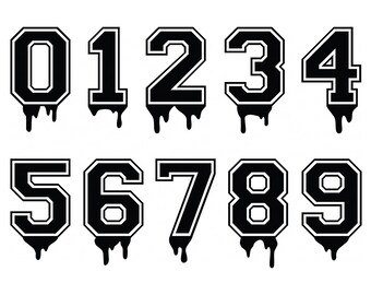 Bloody Number Font - Etsy