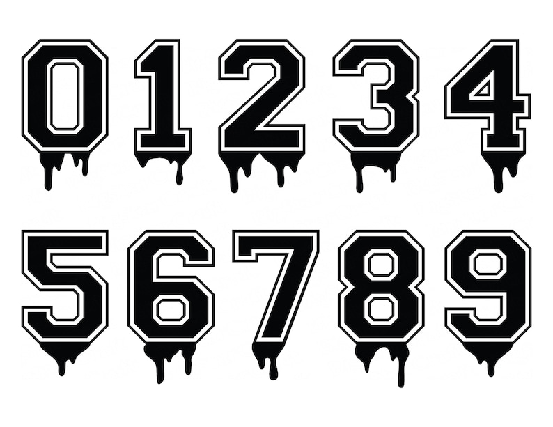 Sport Dripping Number SVG, SPORT Numbers SVG, Dripping Numbers Svg ...