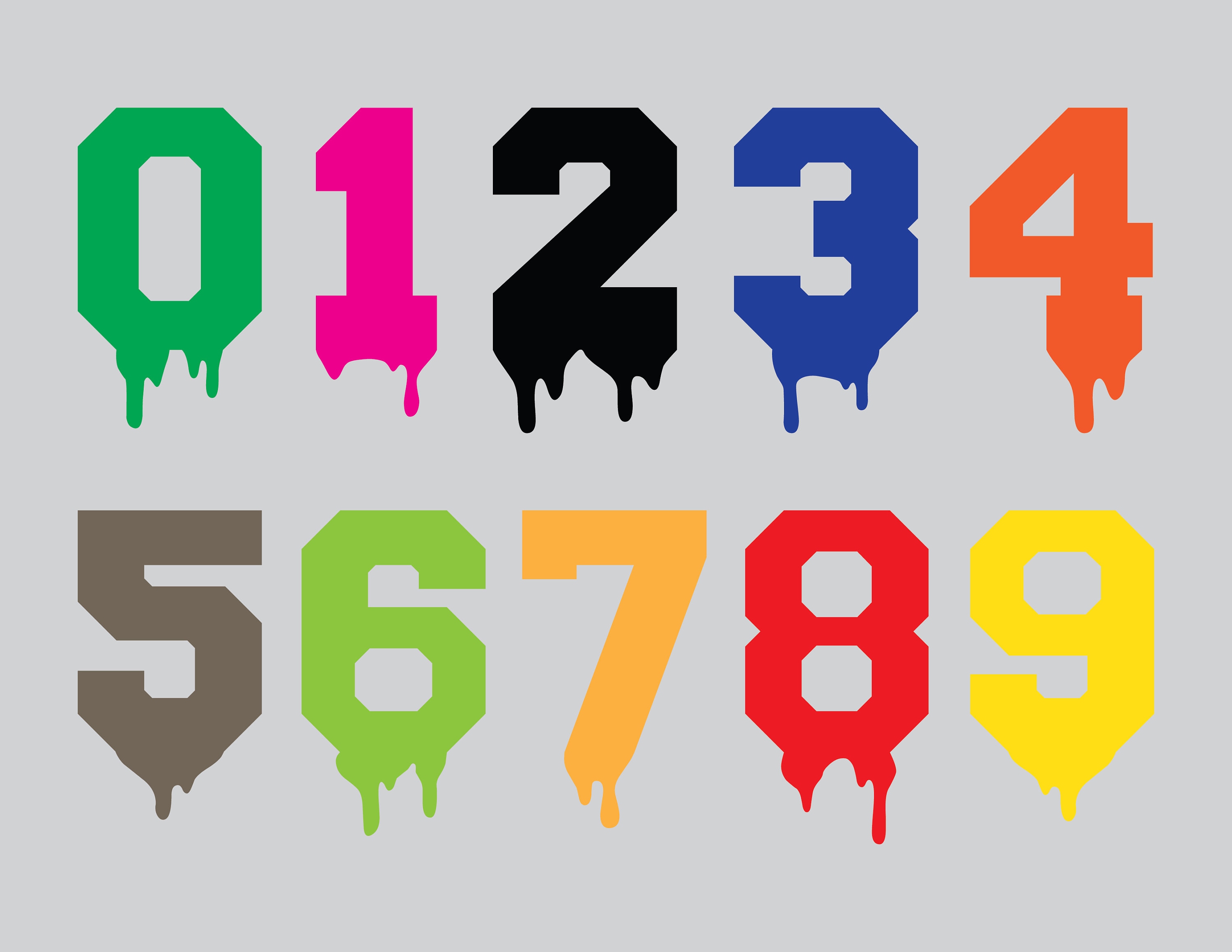 Sport Dripping Number Set Svg SPORT NUMBERS SVG Dripping - Etsy