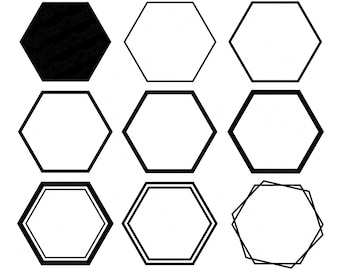 Double Hexagon Frame SVG, Double Frame Png, Geometric Frame SVG, Frame ...