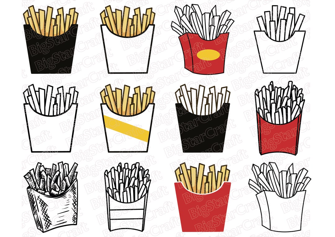 FRENCH FRIES SVG Bundle, Crisps Svg, Food Svg Bundle, Food Svg, Instant ...