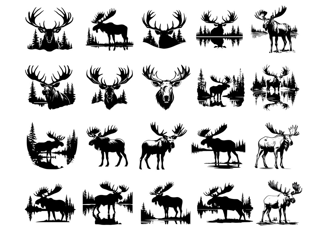 MOOSE SVG Bundle, Instant Download, Moose Head, Moose Cut Files for ...