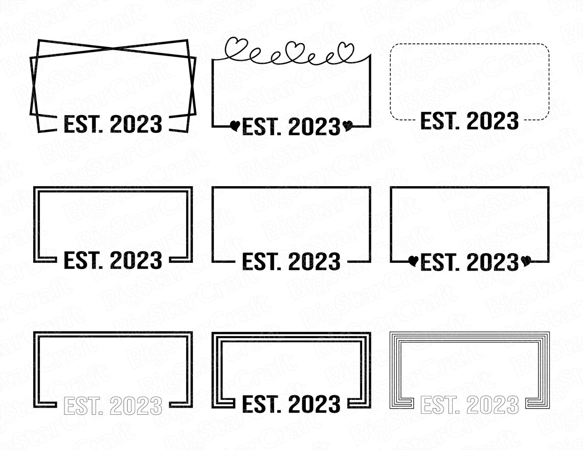 BLANK RECTANGLE EST. 2023 Svg Instant Download Bundle Svg - Etsy