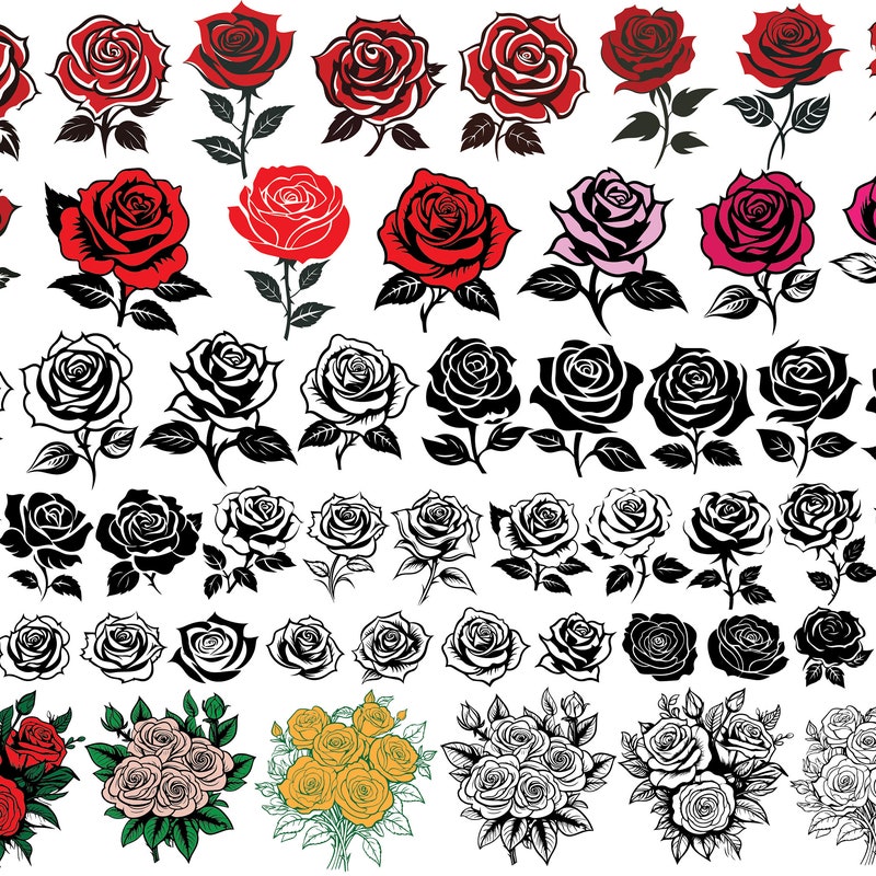 Roses Svg - Etsy