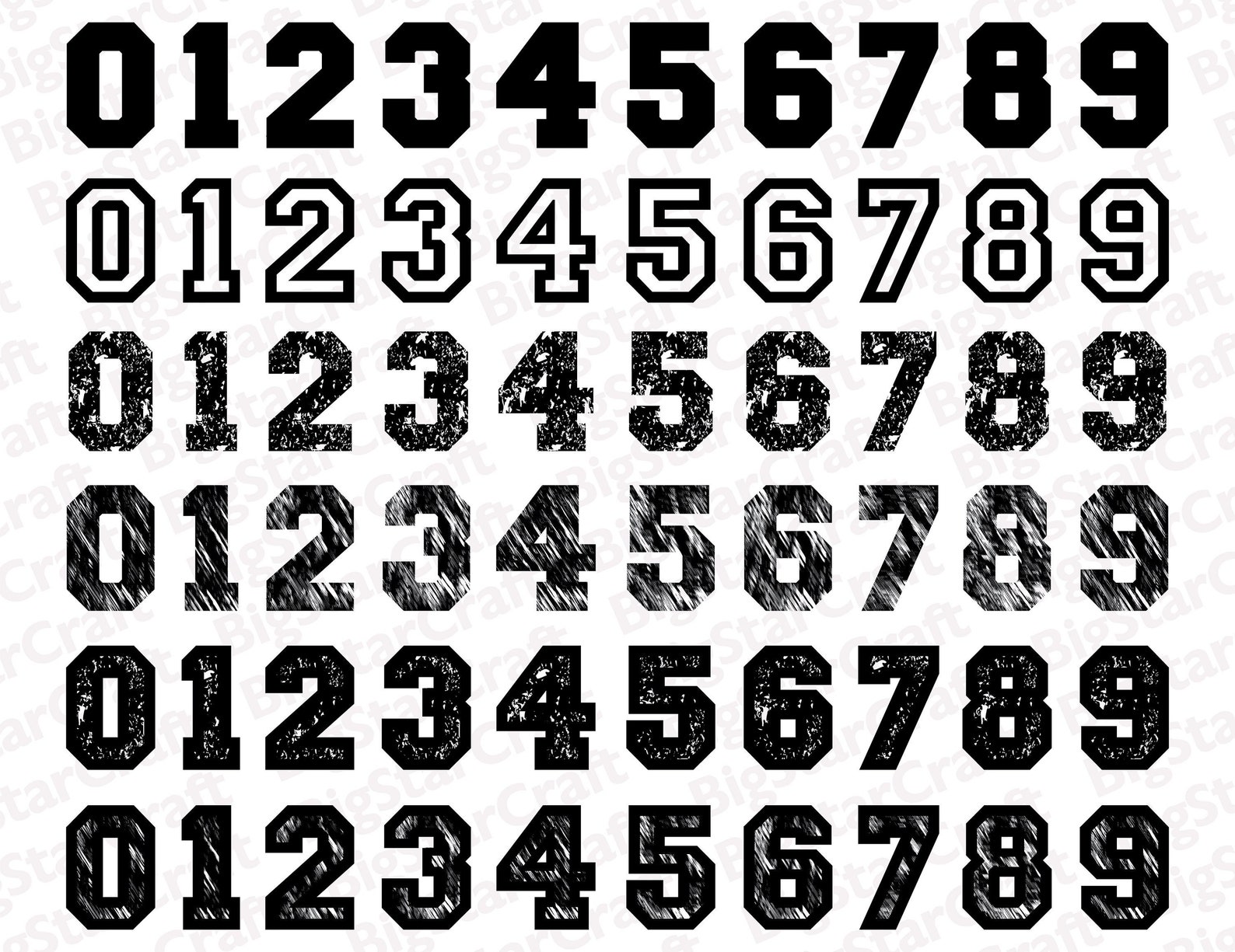 SPORT NUMBERS SVG Bundle Instant Download Numbers Svg | Etsy