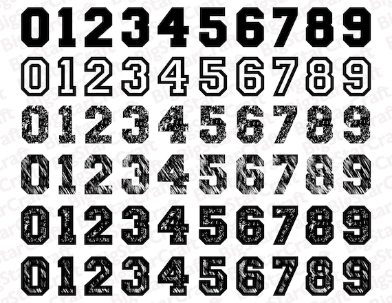 SPORT NUMBERS SVG Bundle Instant Download Numbers Svg | Etsy