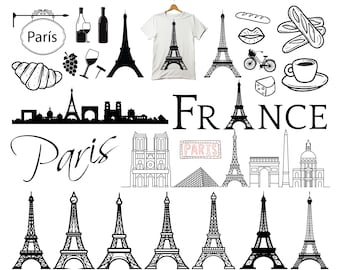 PARIS SVG BUNDLE, Instant Download, France Svg, Eiffel Tower Svg ...
