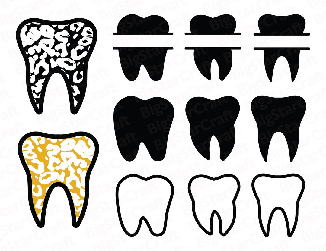 TOOTH SVG Bundle, Tooth SVG, Instant Download, Leopard Tooth Svg ...