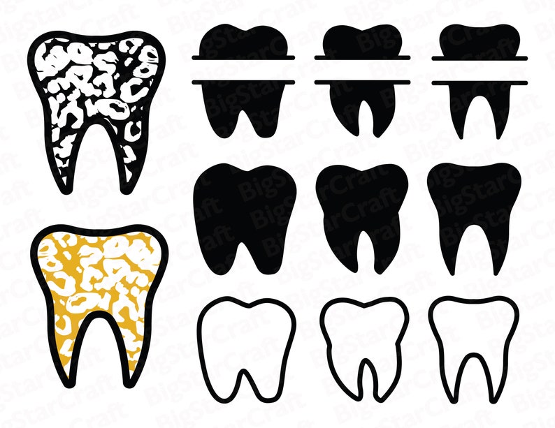 TOOTH SVG Bundle Tooth SVG Instant Download Leopard Tooth | Etsy