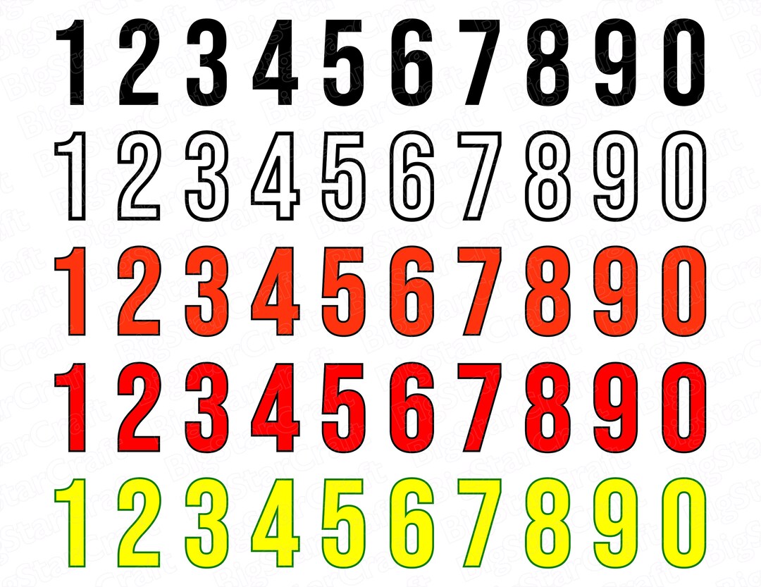 Numbers SVG Clipart Bundle: Sport Font, Vinyl Cut Files (digital ...