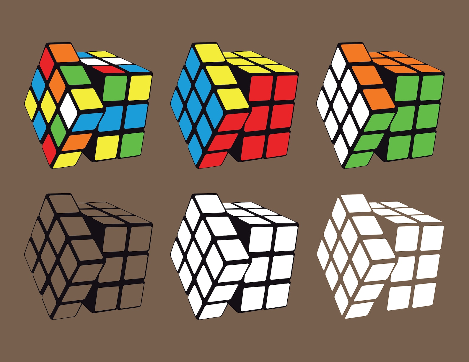 Paquete SVG de cubo de Rubiks: imágenes prediseñadas y silueta ...