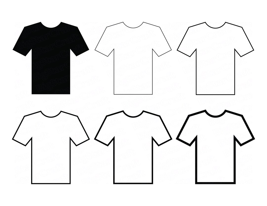 T-shirt Outline SVG Bundle: Cricut Ready Clipart (digital Download) - Etsy