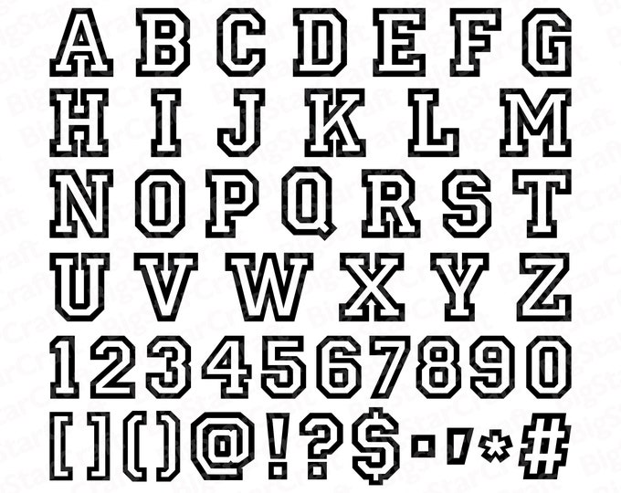Varsity Font SVG Varsity Numbers SVG Fonts for Cricut Sports Font Svg ...