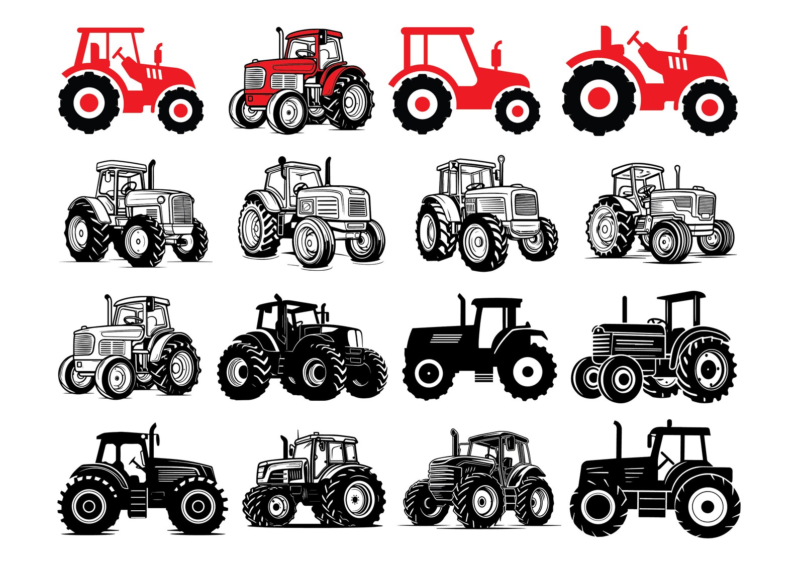 TRACTOR SVG, FARM Svg, Instant Download, Tractor Silhouette, Tractor ...