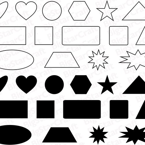 BASIC SHAPES SVG Bundle Basic Shape Outline Svg Bundle - Etsy BASIC SHAPES SVG Bundle Basic Shape Outline Svg Bundle - Etsy
