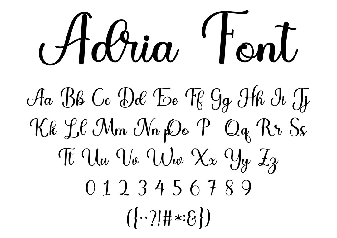 Modern Adria Font SVG and TTF, Calligraphy Script for Cricut, Digital ...