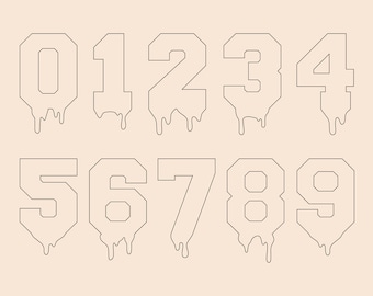 Drip Numbers 0 9 Svg - Etsy Ireland