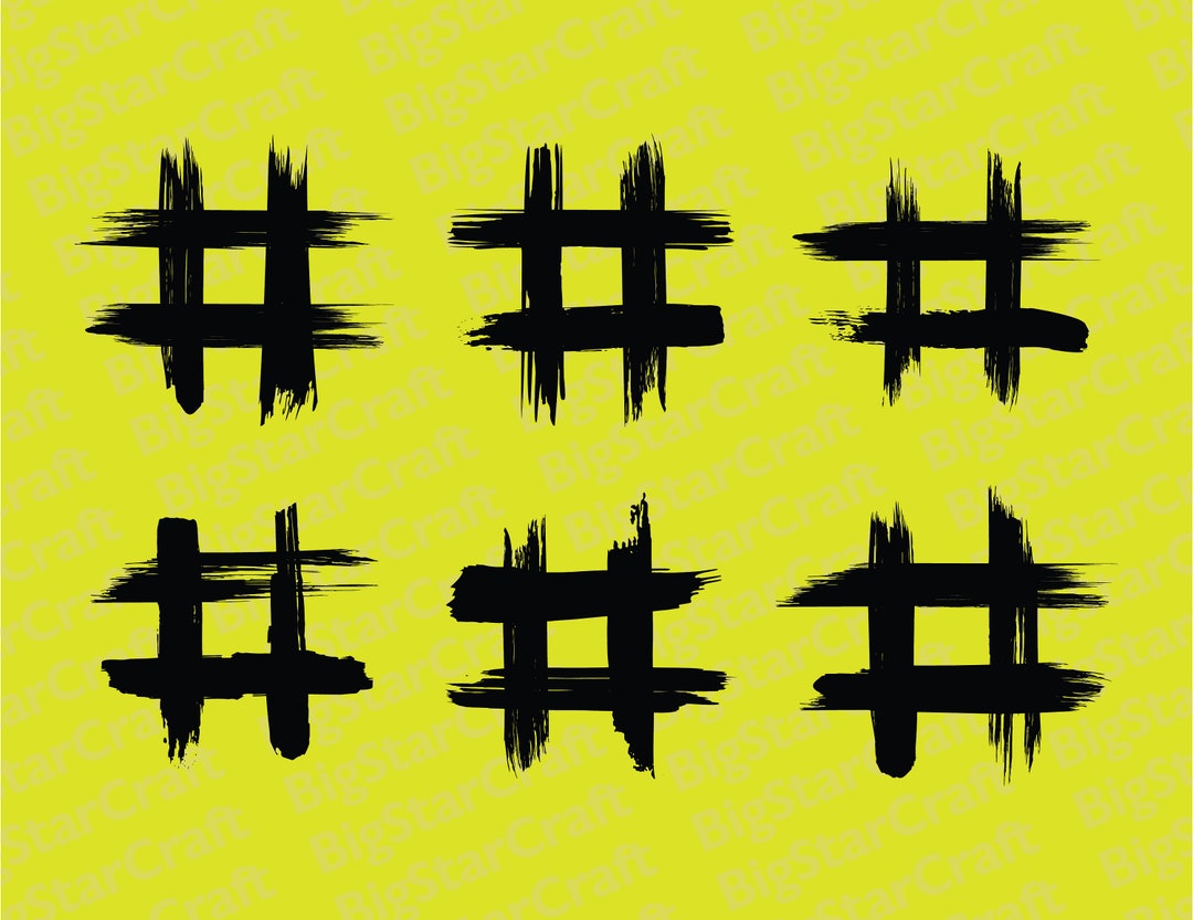 DISTRESSED HASHTAG SVG, Hashtag Svg, Instant Download, Grunge Hashtag ...