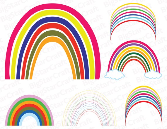 RAINBOW SVG BUNDLE Instant Download Rainbow Clipart Rainbow - Etsy