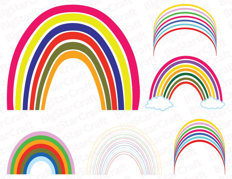 RAINBOW SVG BUNDLE Instant Download Rainbow Clipart Rainbow - Etsy