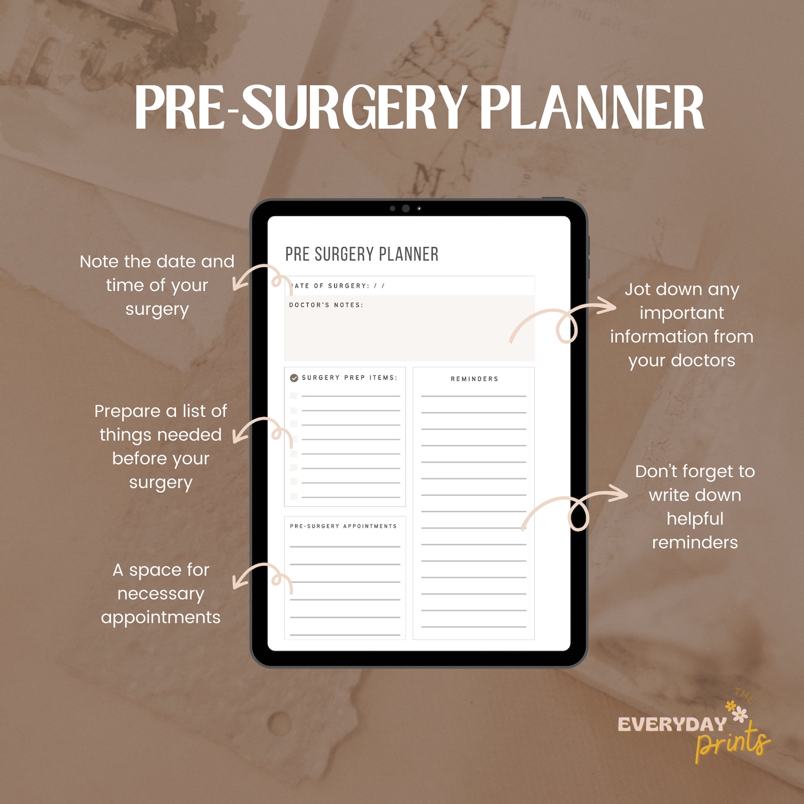 Pre-surgery Planner, Surgery To-do List, Doctor Reminder, Surgery Notes ...