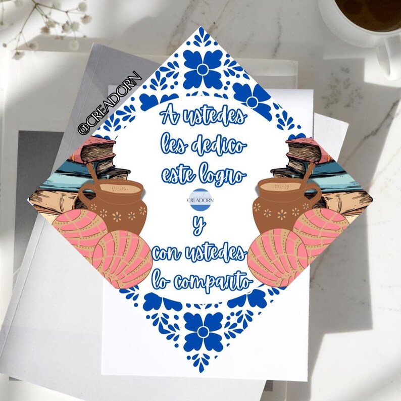 Mexican Talavera and Pan Dulce Latinx Spanish Graduation Cap Topper ...