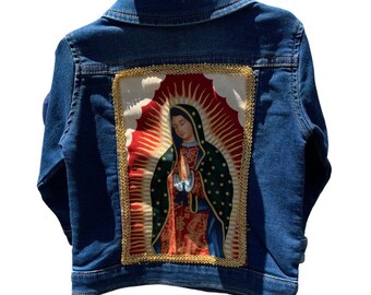 Virgin Mary Denim Jacket - Etsy