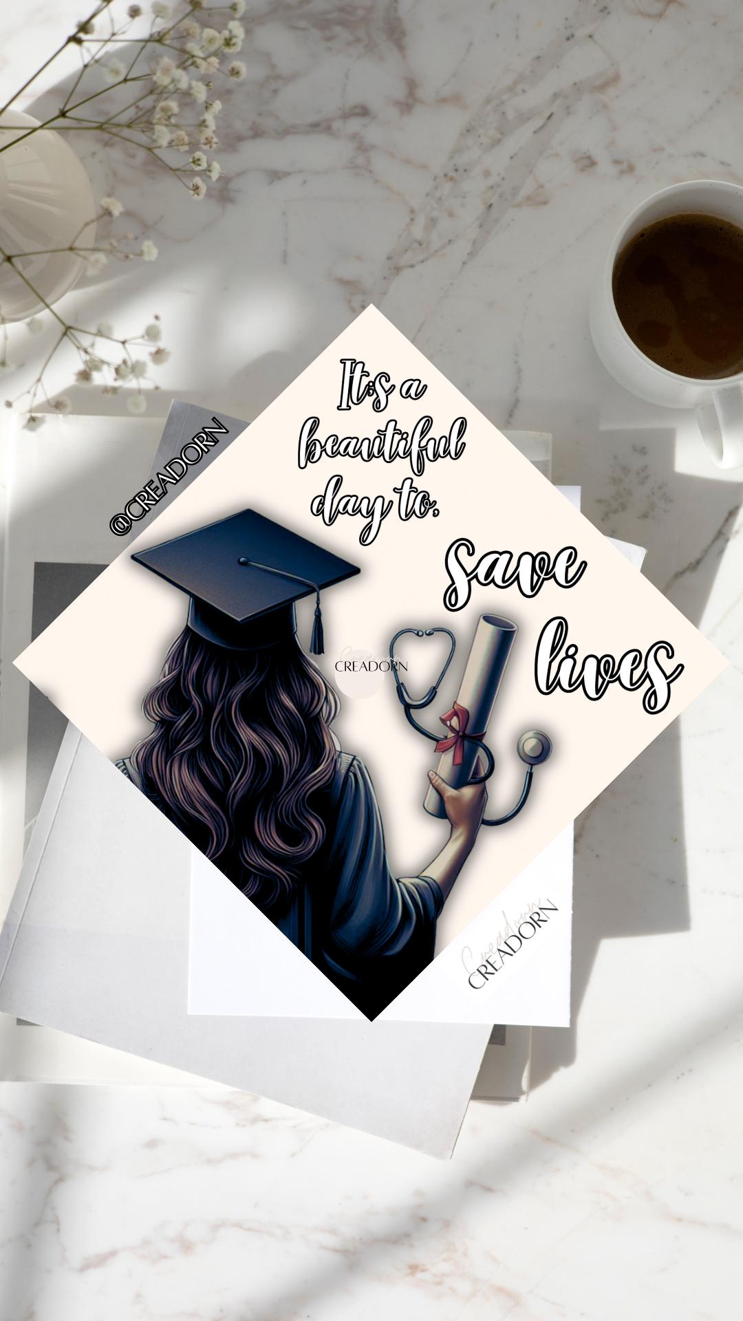 Nurse Medicine Doctor Grad Graduation Digital Design Cap Topper ...