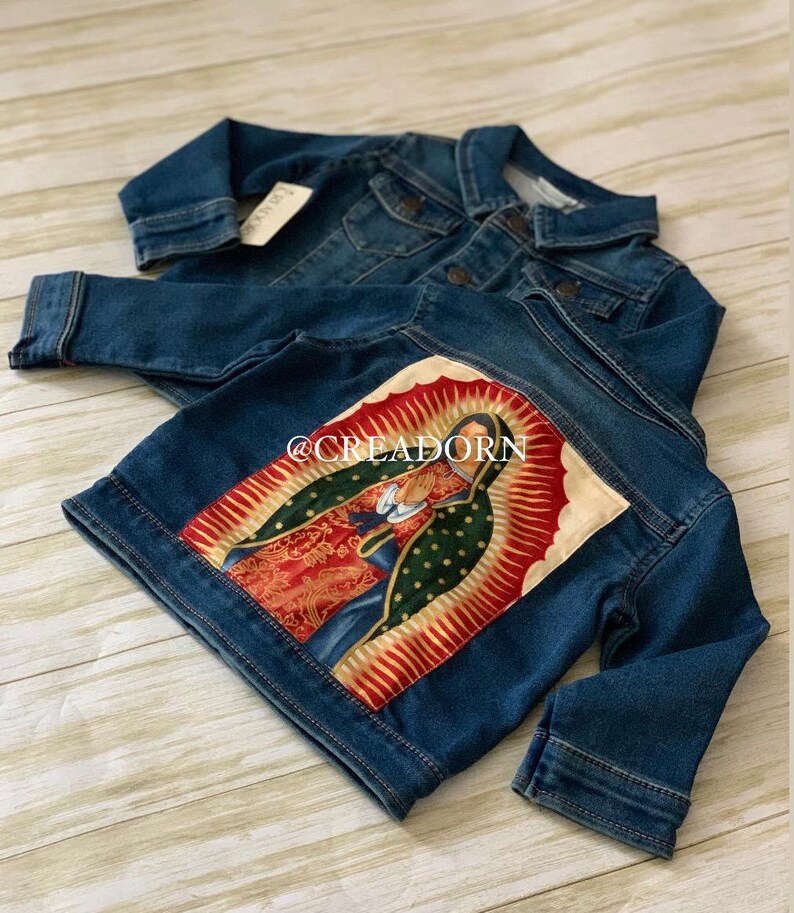 Baby Denim Jacket Our Lady of Guadalupe, Religious Toddler Jean Coat ...