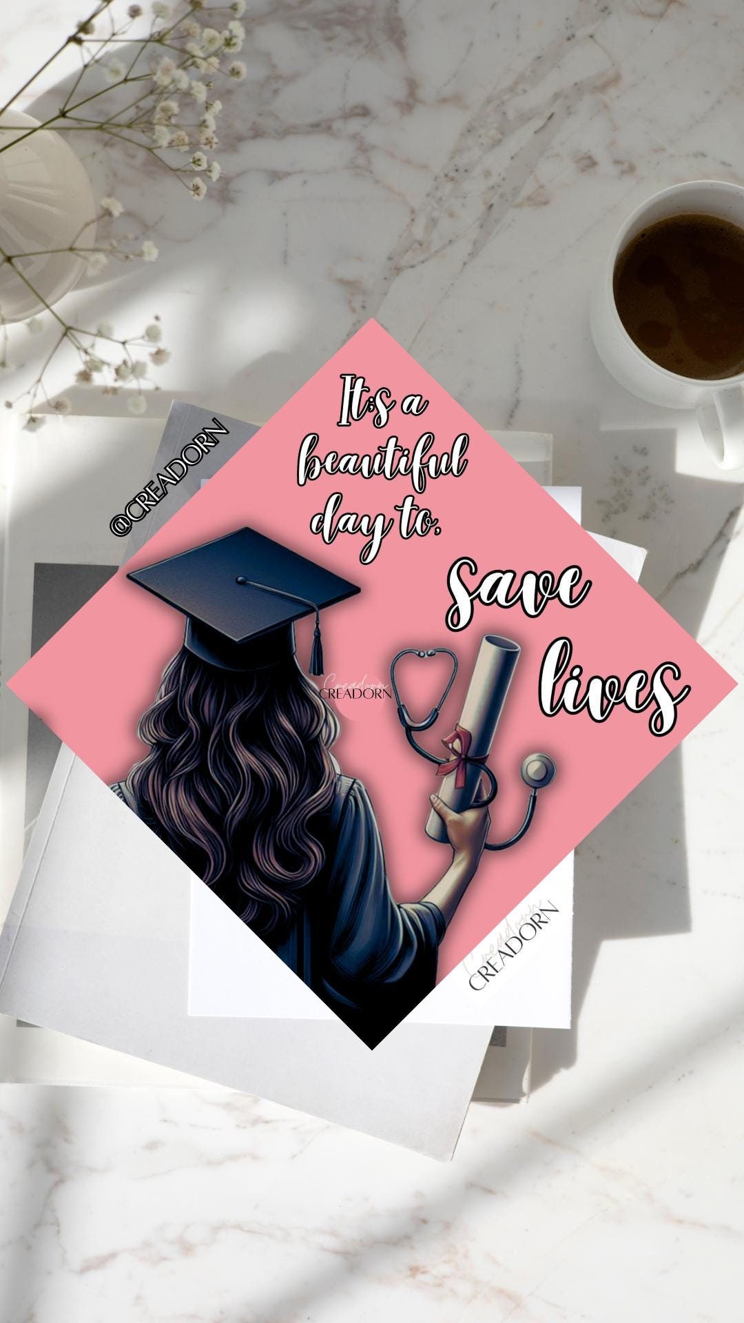 Nurse Medicine Doctor Grad Graduation Digital Design Cap Topper ...