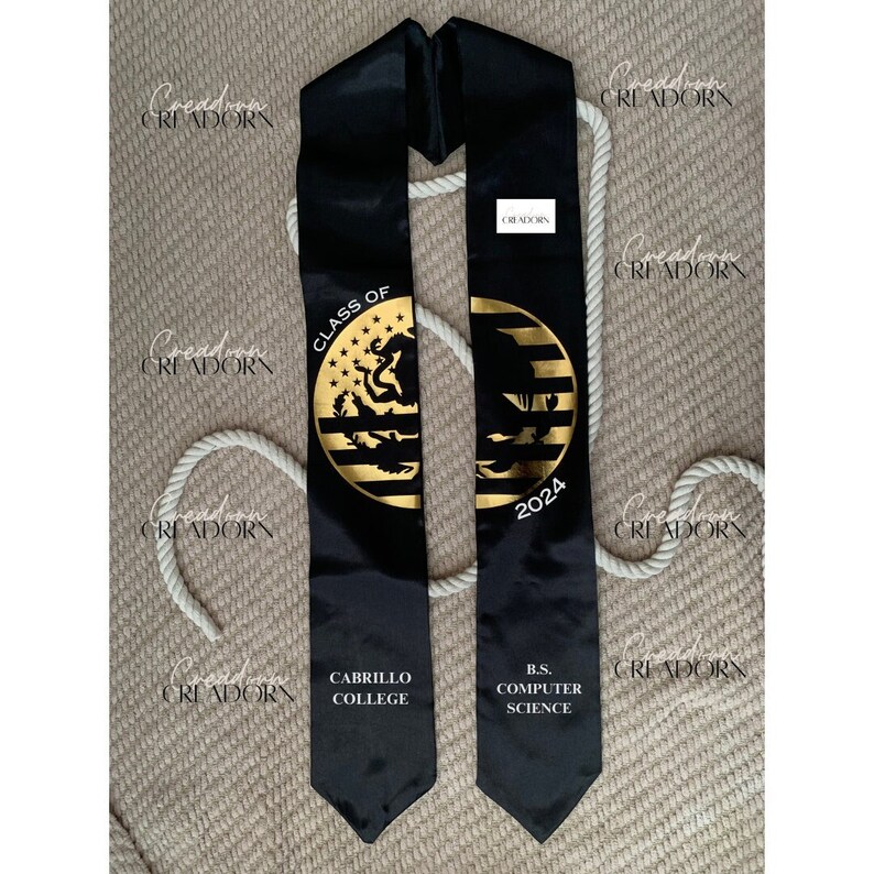 Custom MEXICAN AMERICAN Graduation Stole, First Gen Mexico USA Flag ...