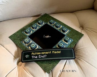 End Portal Graduation Topper, Mine Grad Craft Grad Cap, Advancement ...