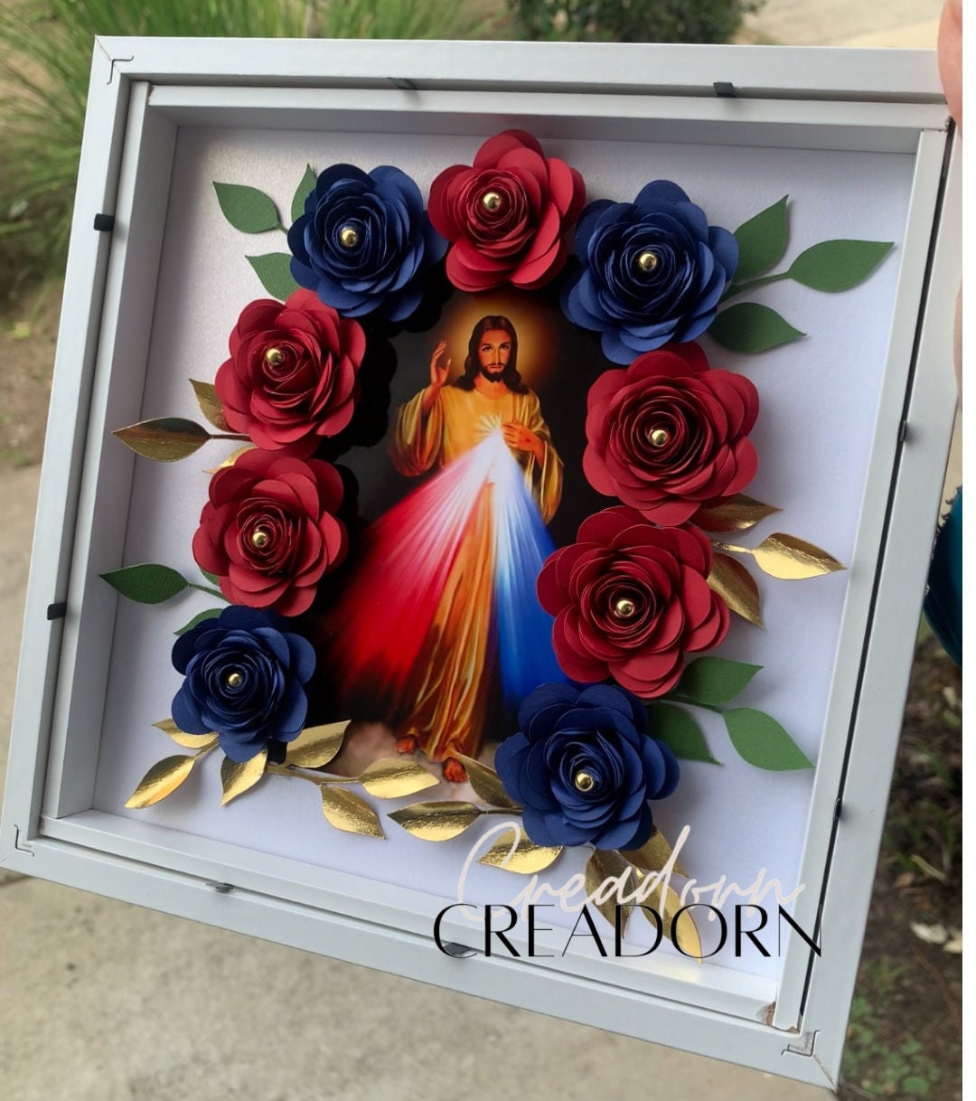 Jesus Divina Misericordia Divine Mercy Handmade Floral Shadow Box Gift ...
