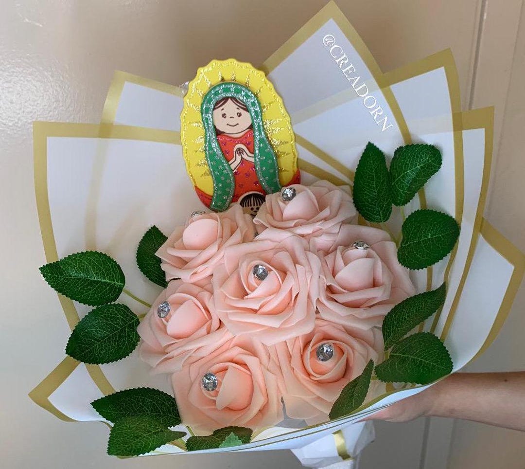 Virgen De Guadalupe Eternal Floral Arrangement, Our Lady of Virgin Mary ...