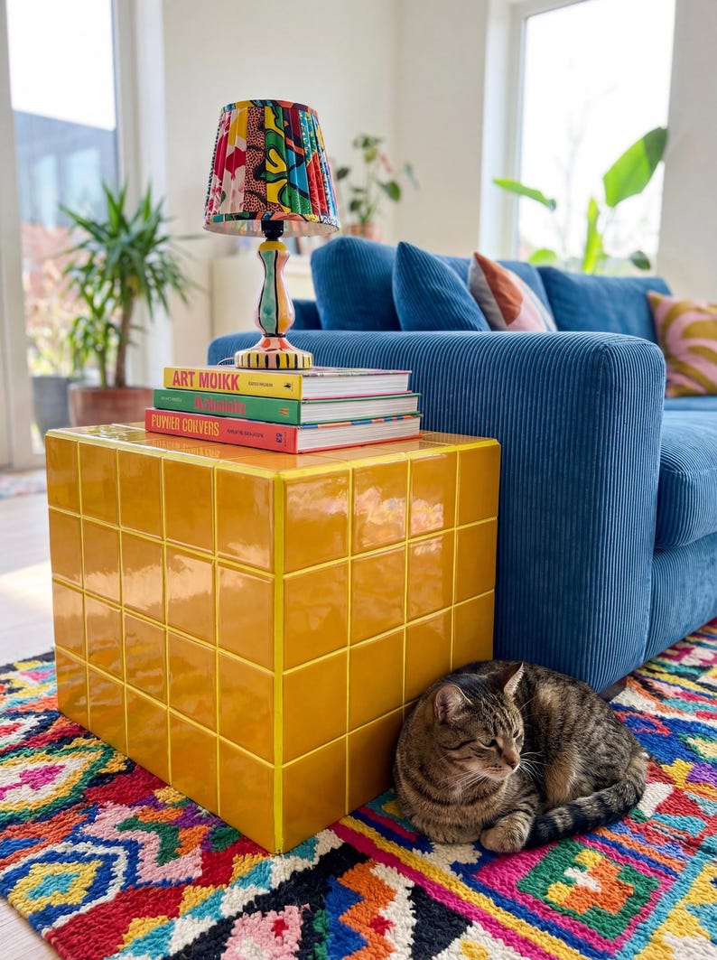 Tiled Side Table, Box M - Etsy