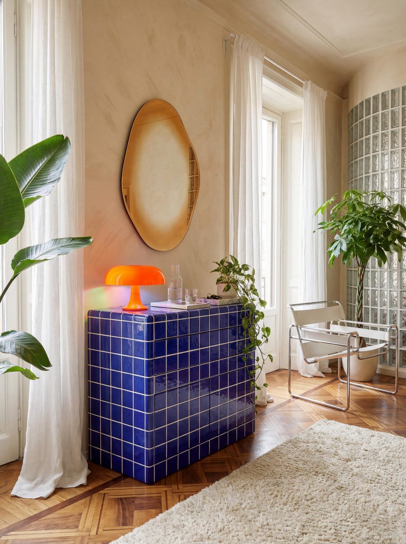 Tiled Console With Doors and Drawer, Mellow - Etsy