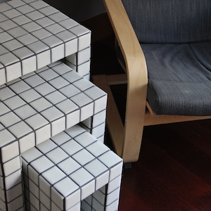 Tiled Side Tables, Trio - Etsy