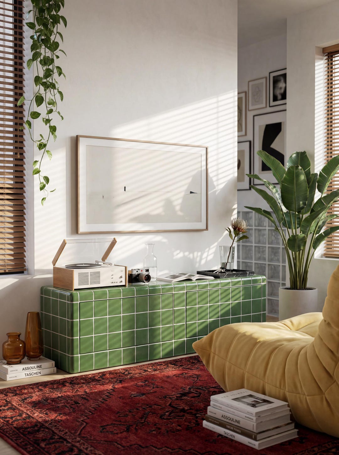 Tiled Tv Stand With Drawers, Mellow - Etsy