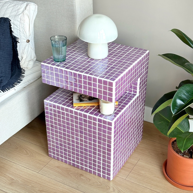 Tiled Side Table, Minima - Etsy