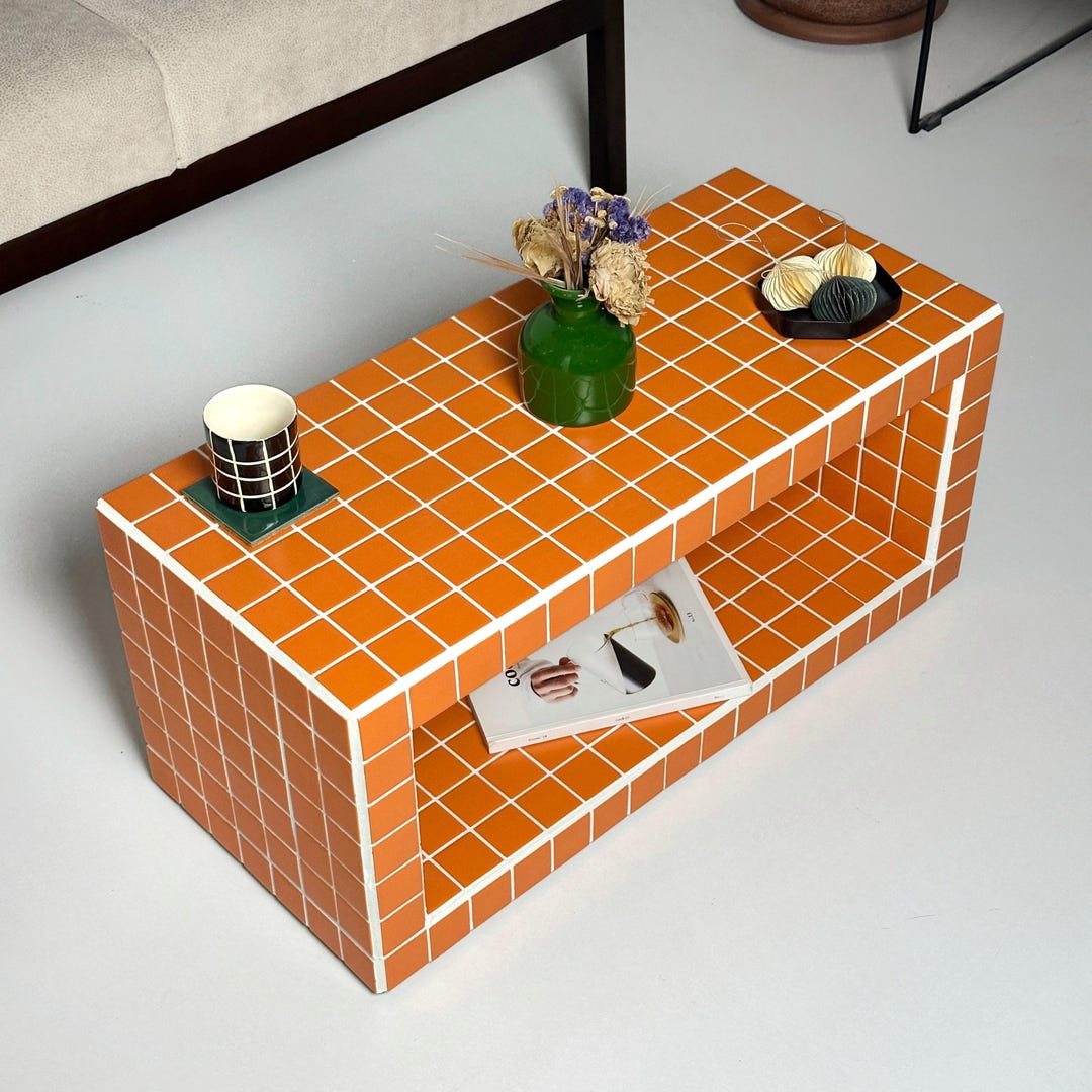 Tiled Coffee Table/shoe Rack, Shoey L - Etsy