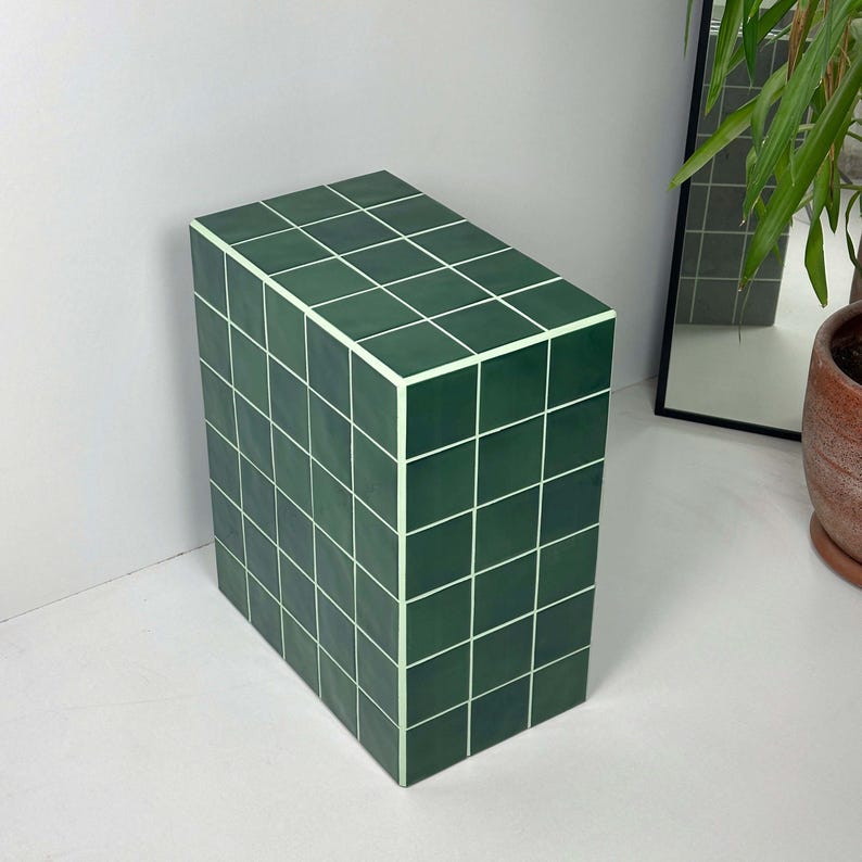 Tiled Cube Table, Pedestal - Etsy