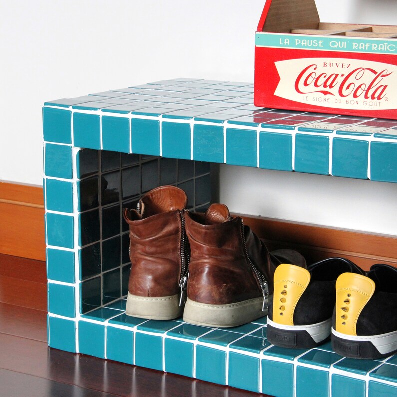 Tiled Coffee Table/shoe Rack Shoey - Etsy