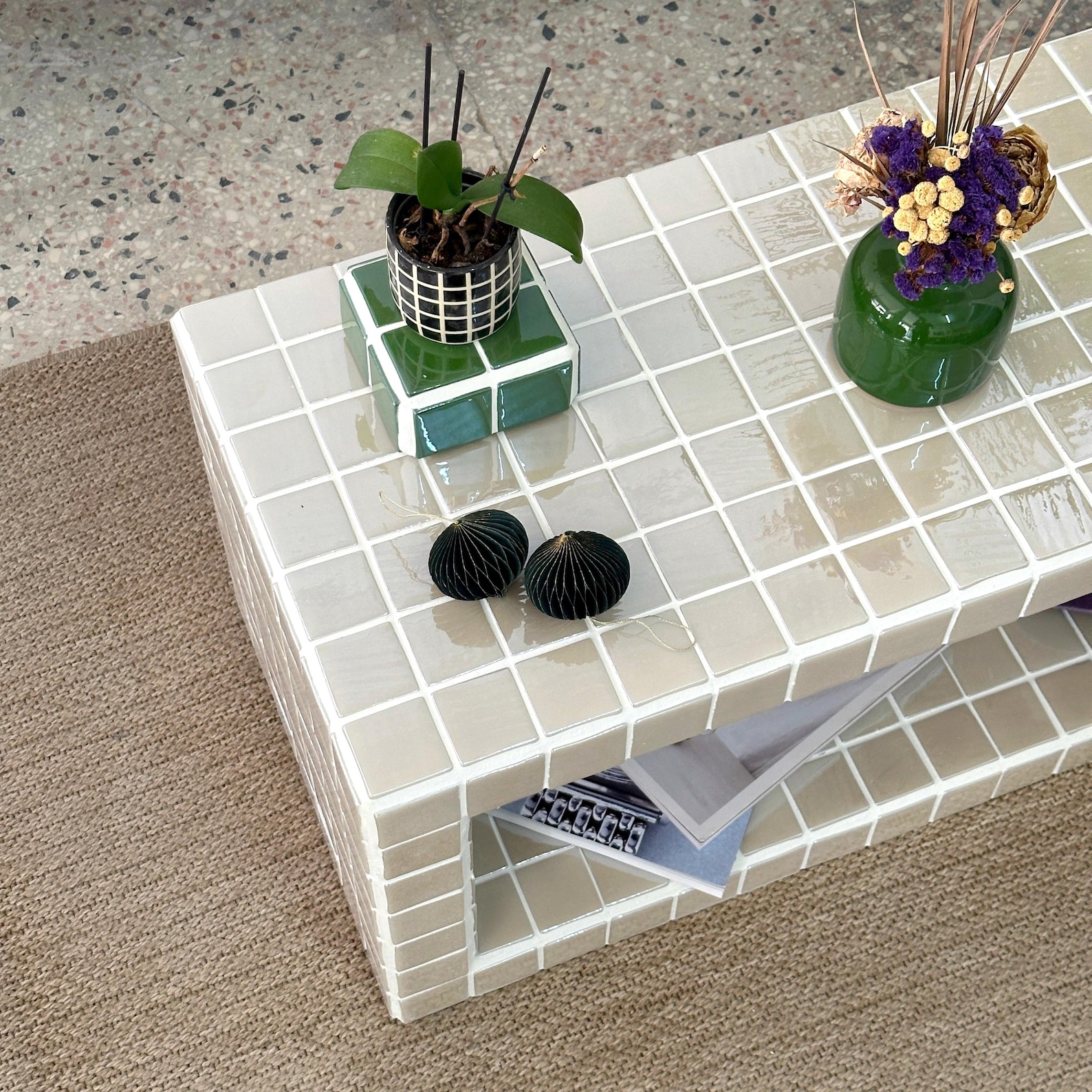 Tiled Coffee Table/shoe Rack, Shoey L - Etsy
