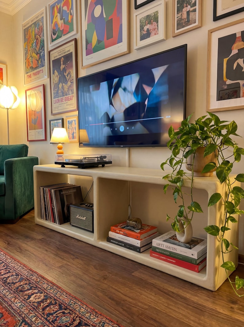 Luno Tv Unit, Micro Concrete Texture - Etsy