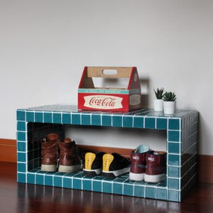 Tiled Coffee Table/shoe Rack, Shoey L - Etsy