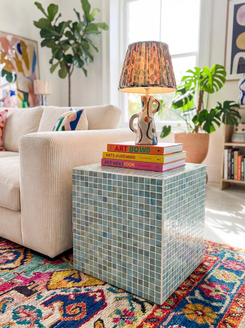 Tiled Side Table, Box L - Etsy